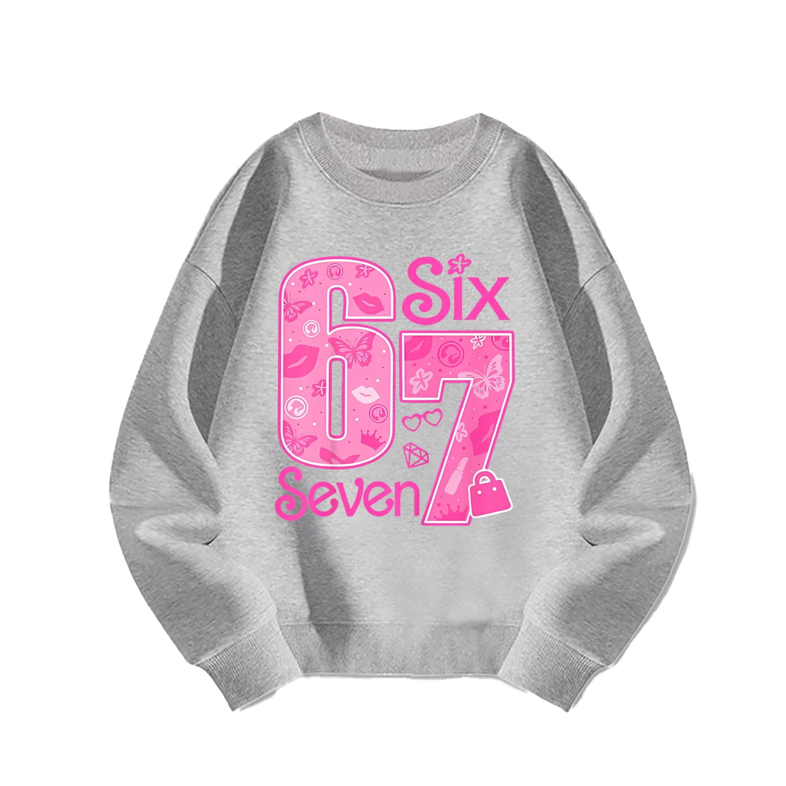 Ulitacool Sweatshirts For Teen Girls Round Neck Cartoon Graphic Kids ...