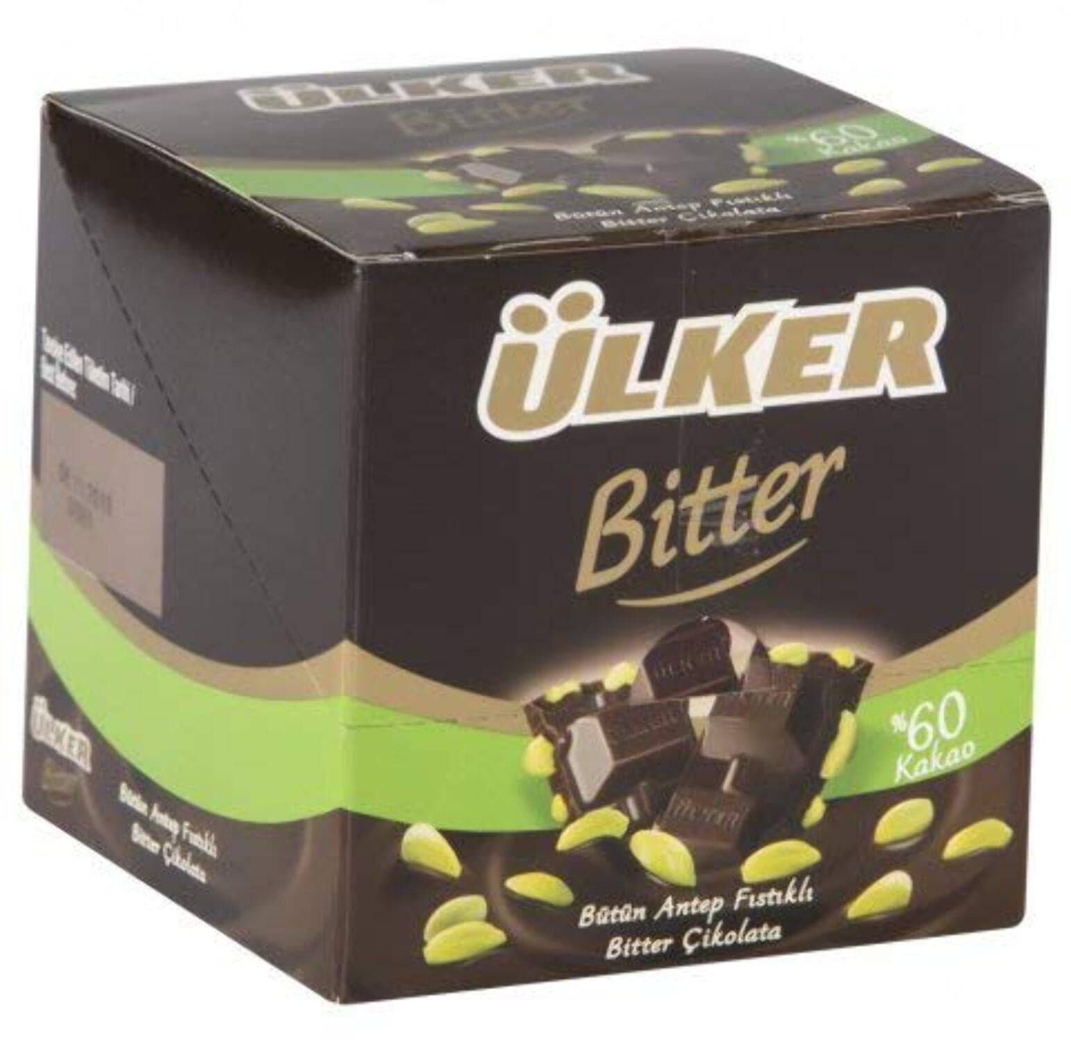 Ulker Butun Antep Fistikli Bitter Cikolata Dark Chocolate with Whole ...