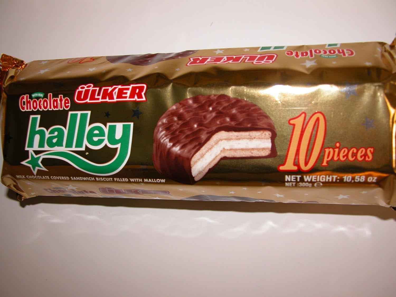 Ulker Chocolate Halley Milk Chocolate Covered sandwich biscuit filled ...