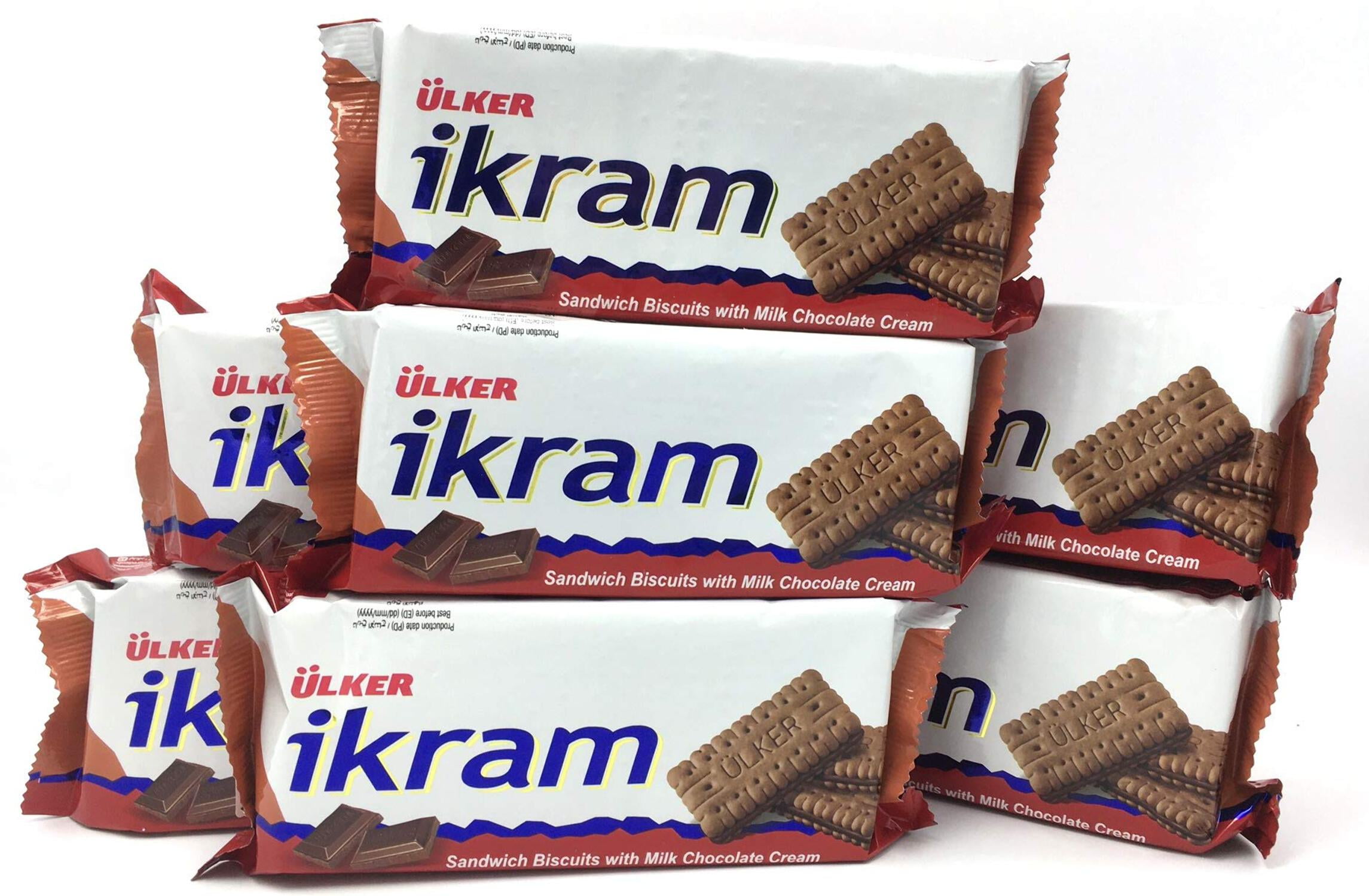 Ulker Ikram Sandwich Biscuits Milk Chocolate Cream 84gr Pac of 12 ...