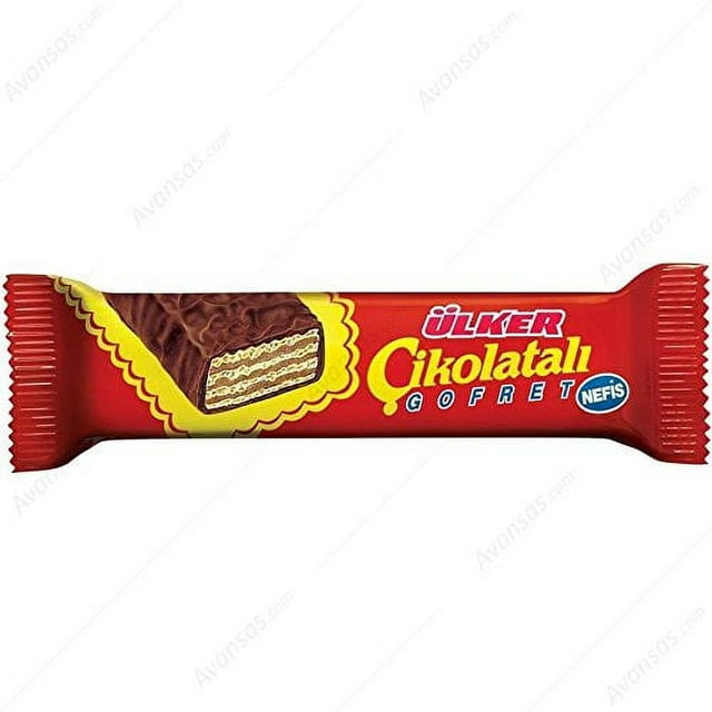 Ulker-Milk Chocolate Covered Wafer Bar W/ Hazelnut Cream (1 Box of 36 ...