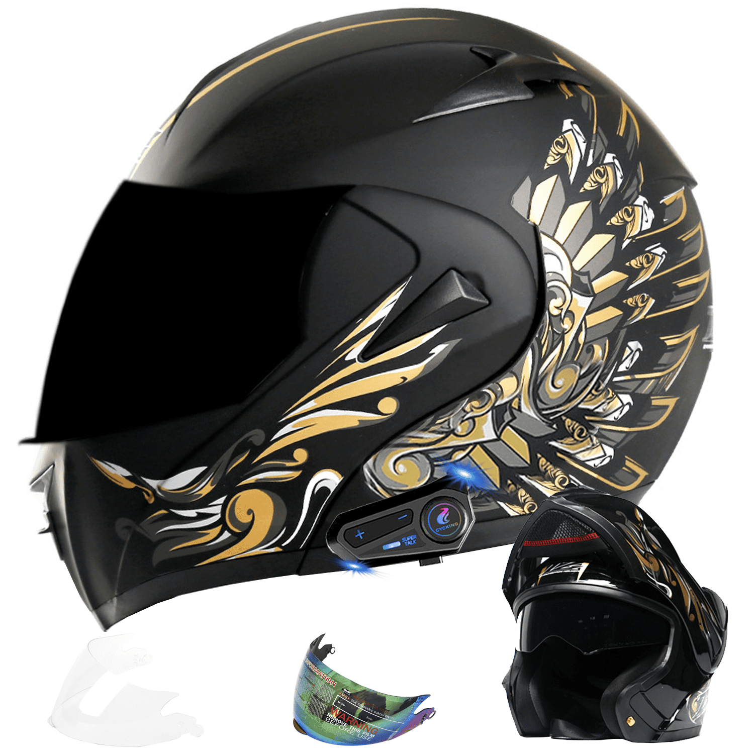 Ull Face Modular Motorcycle Helmet,DOT Approved Dual Visor Full Face ...