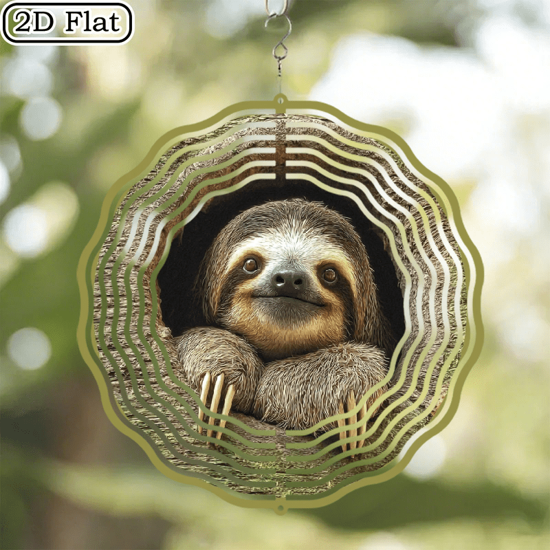 Ullo0ord 2D Flat 1pc 10-Inch Hanging Wind Chime, A Sloth Peeking Out ...
