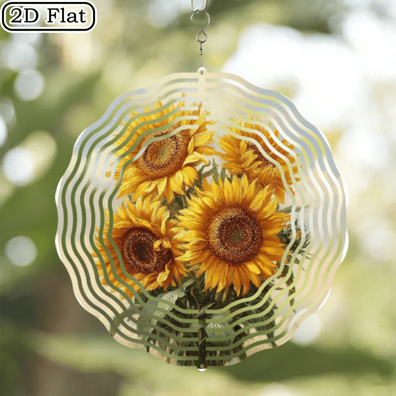 Ullo0ord 2D Flat 1pc 10-Inch Metal Wind Spinner - Solar-like Motion ...