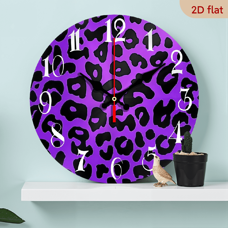 Ullo0ord 2D Flat 1pc 10Inch Wooden Wall Clock, Silent Non-Ticking ...