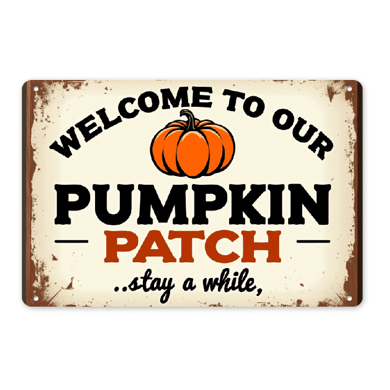 Ullo0ord 2D Flat, 1pc 12x8 Inch Aluminum Vintage Pumpkin Patch Sign ...