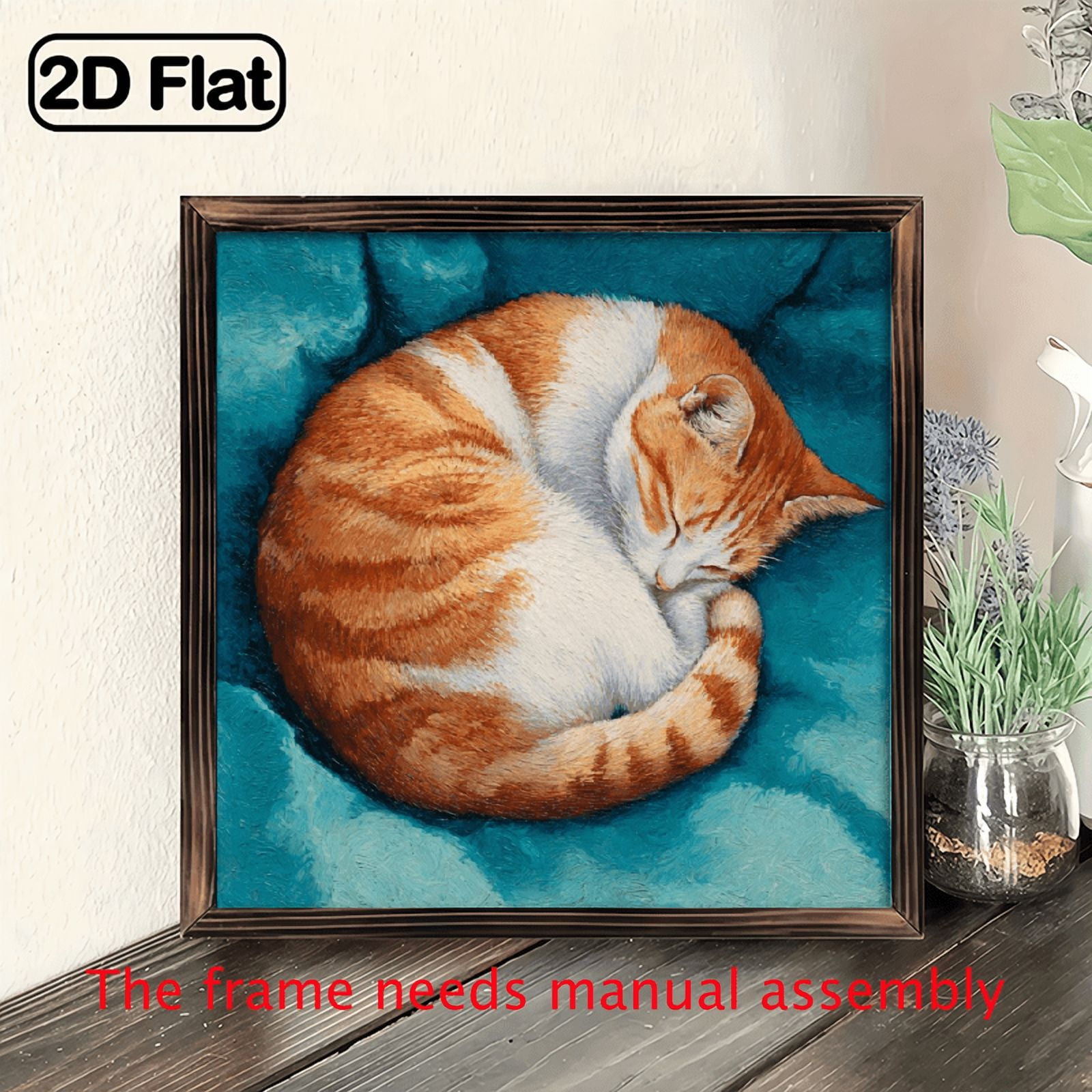 Ullo0ord 2D Flat, 1pc 8x8 Inch Framed & Wall Art, Realistic Oil ...