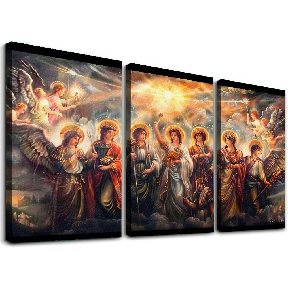 Ullo0ord 7 Archangels of God, Religious and Christian Posters Art Prints Canvas Wall Art Home ...