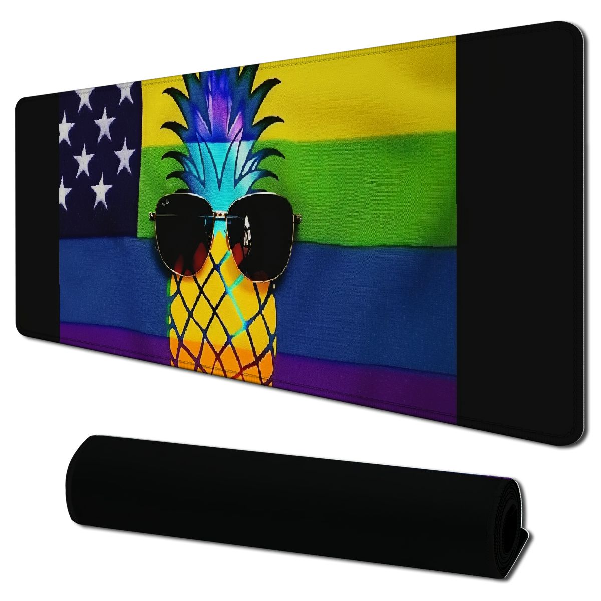 Ullo0ord American Flag Pineapple Non-Slip Mouse Pads Rubber Desk Mat ...