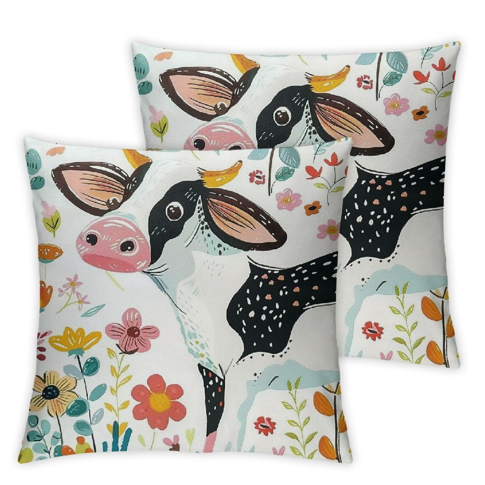 Ullo0ord Animal Throw Pillow Covers Milk Cow Pillow Covers for Kids ...