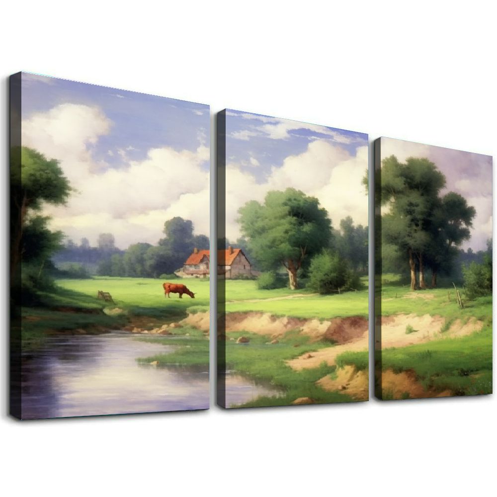 Ullo0ord Art Paintings A Island River Moran landscape Painting on ...