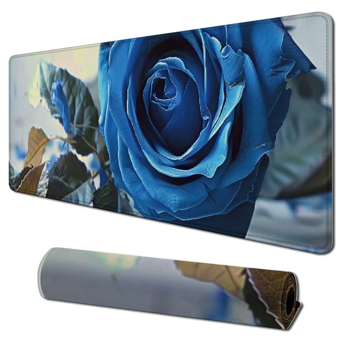Ullo0ord Beautiful Blue Rose Prints Large Office Gaming Mouse pad ...