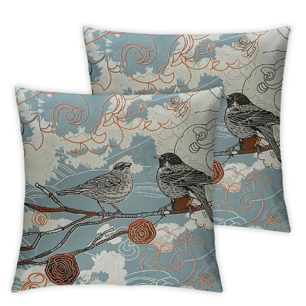 Ullo0ord Birds Fluffy Throw Pillow Cushion Cover, Cloud Doodles and ...