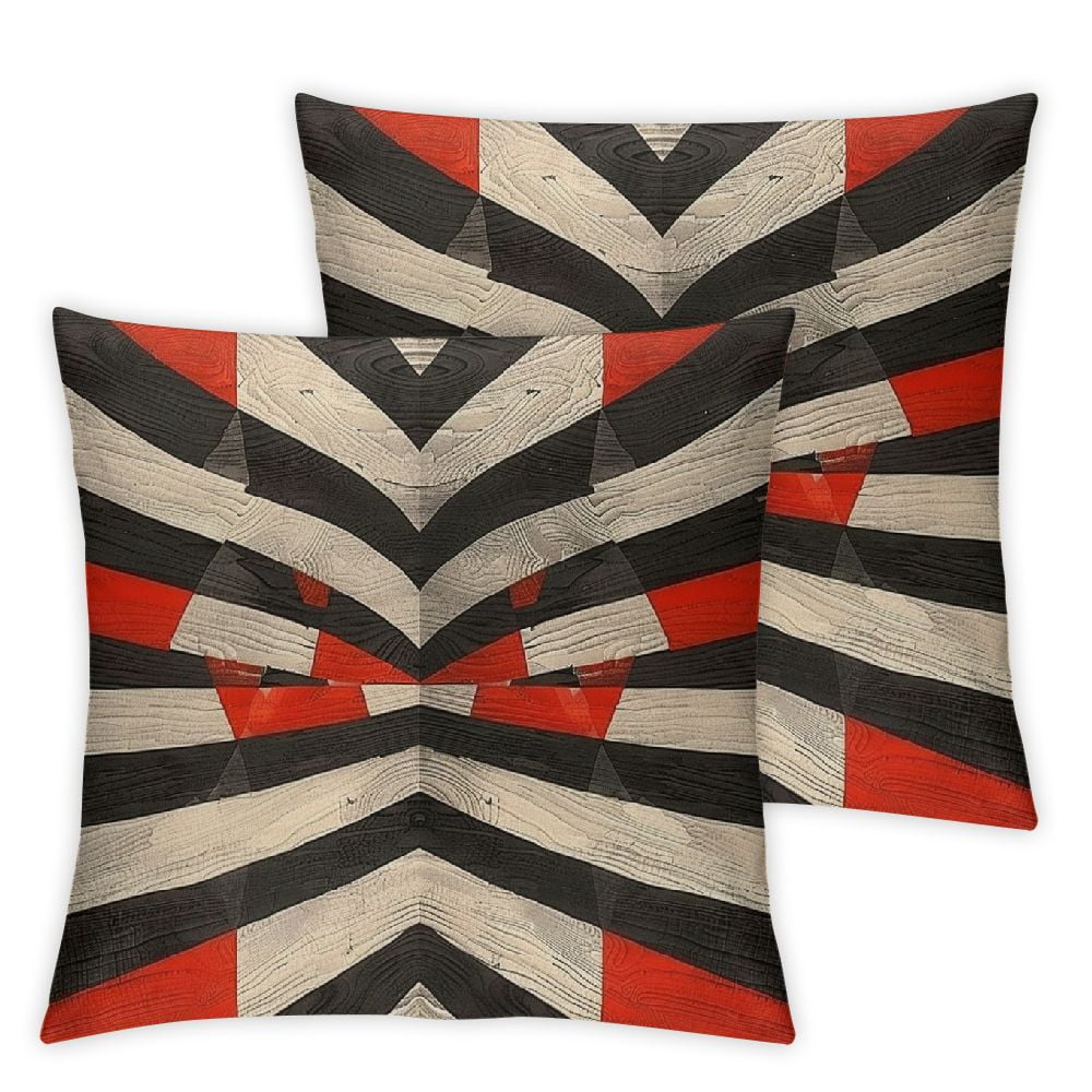 Ullo0ord Black White Checkered Flag Pillow Cover ,Red Retro Wooden Barn ...