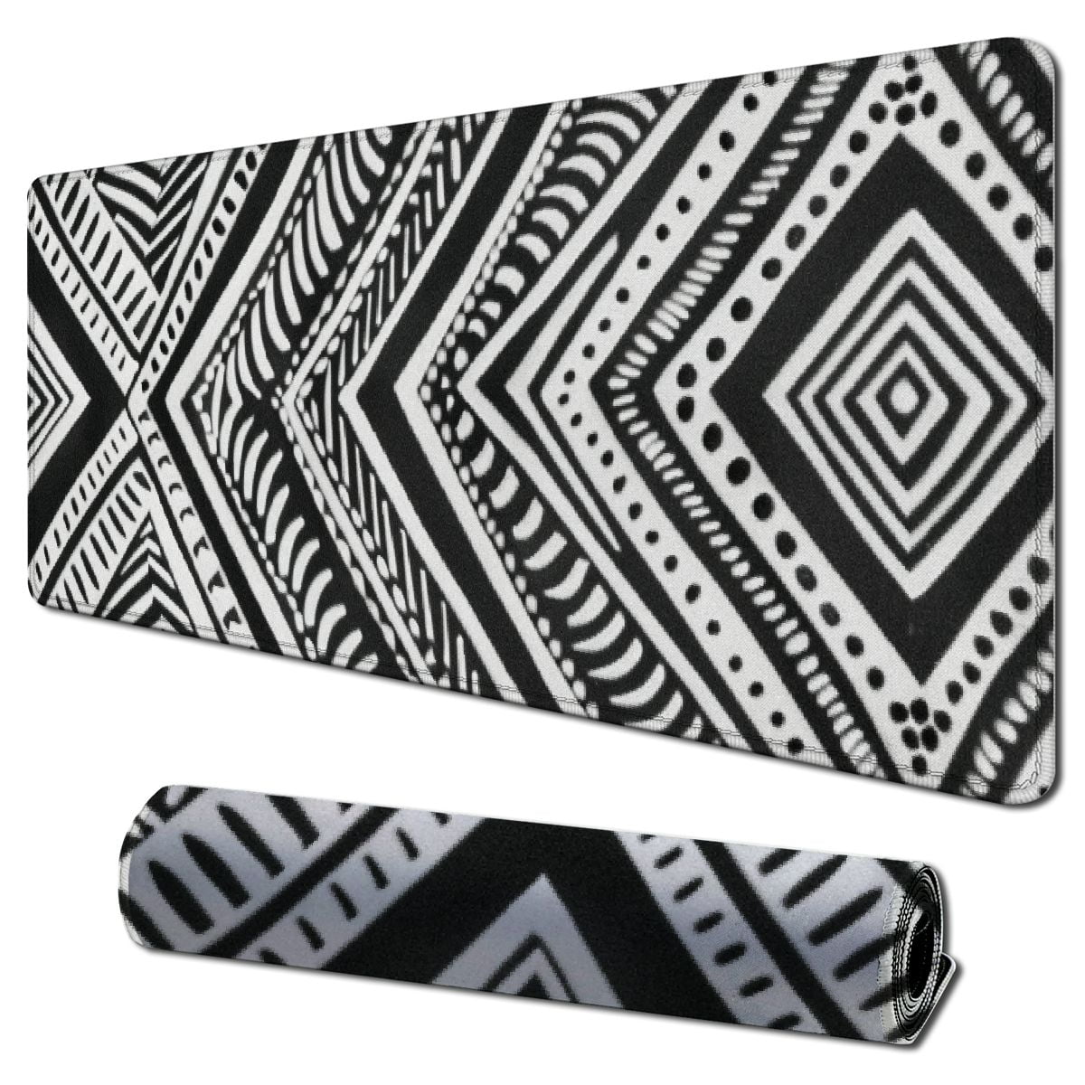 Ullo0ord Black and White Tribal Ethnic Gaming Mouse Pad Large Mousepad ...