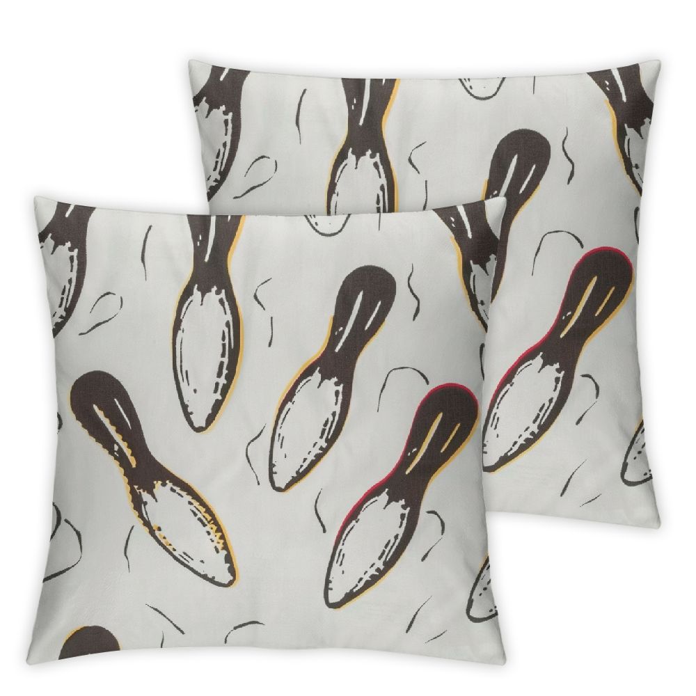 Ullo0ord Bowling Party Throw Pillow Cover Sketchy Bowling Pins Pattern ...