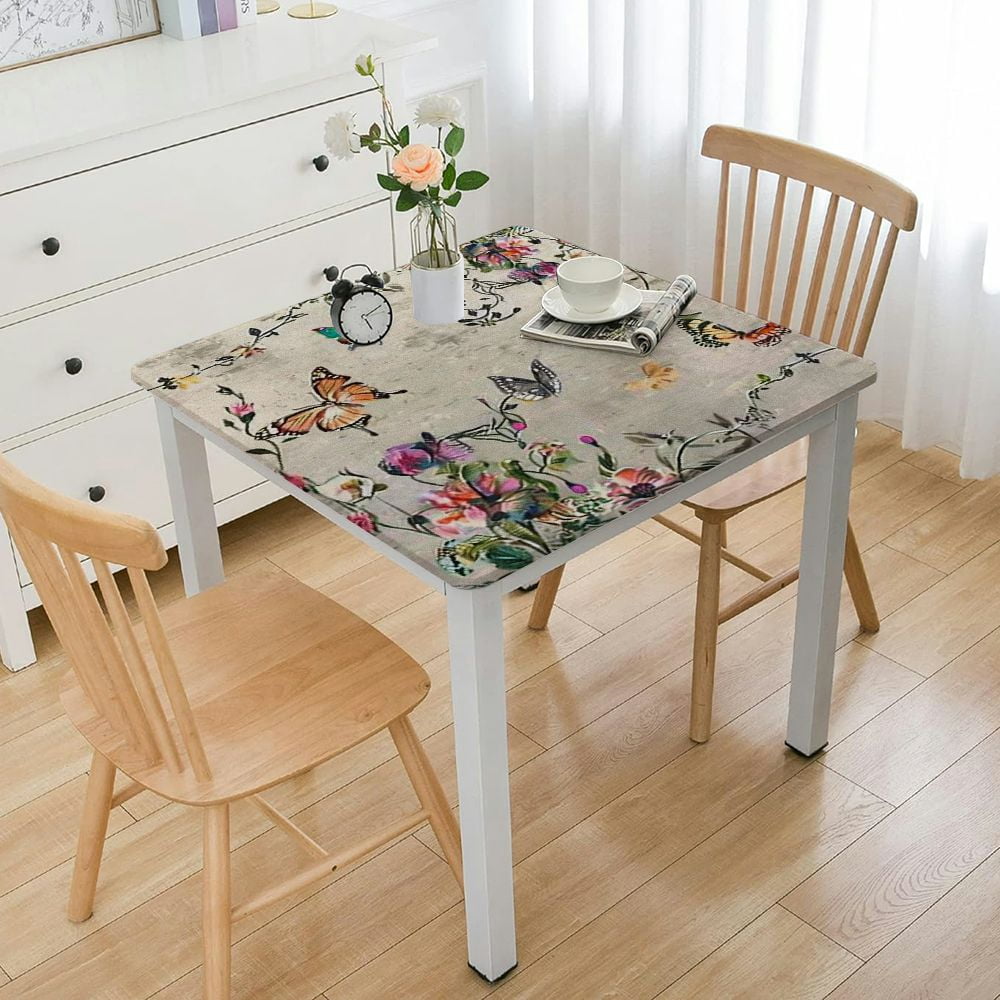 Ullo0ord Butterfly Square Table Cove, Butterfly Pattern on Background ...