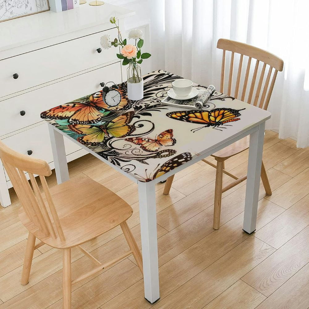 Ullo0ord Butterfly Tablecloth, Monarch Butterflies Vintage Damask ...