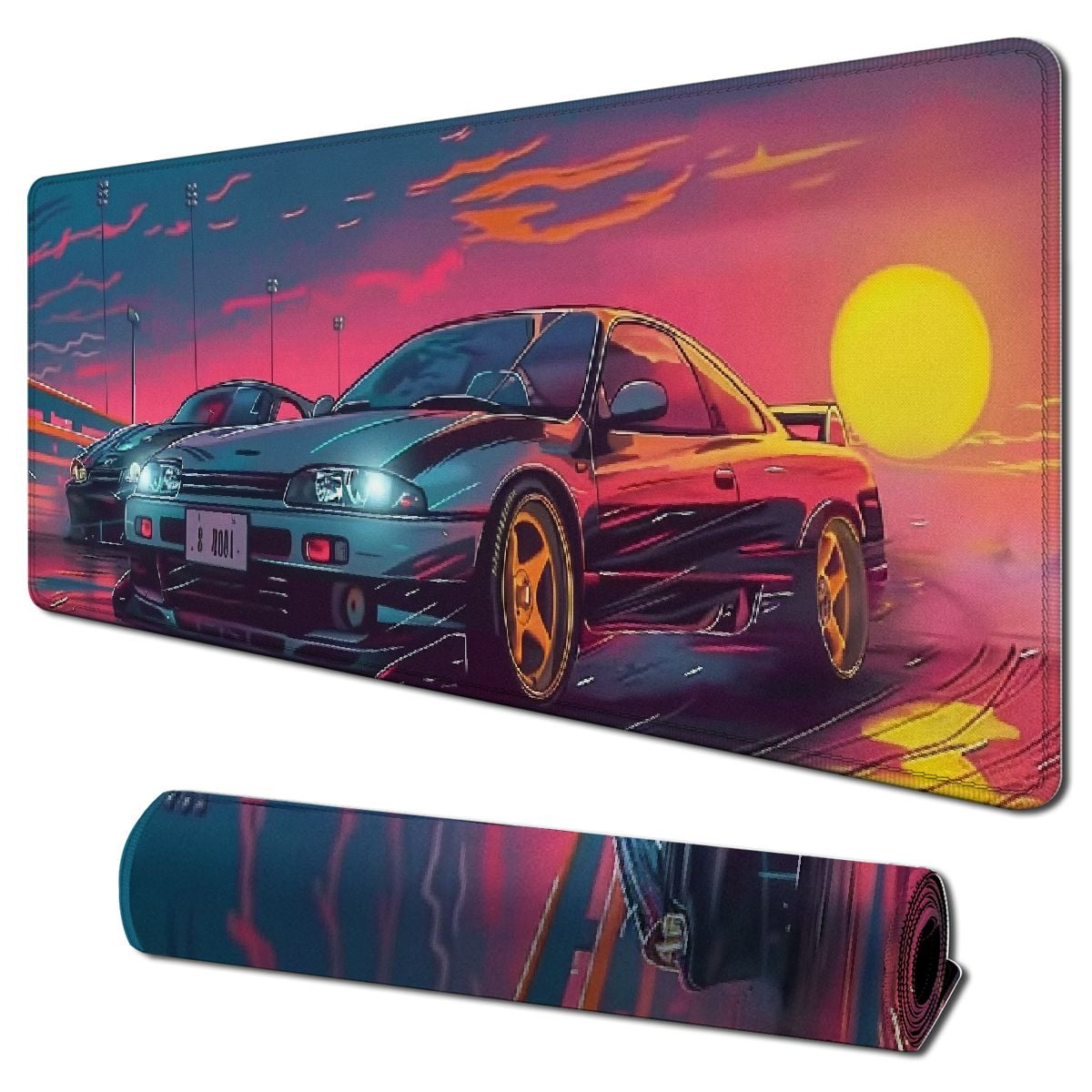 Ullo0ord Car Gaming Mouse Pad Large Mousepad Sunset Street Big Computer ...