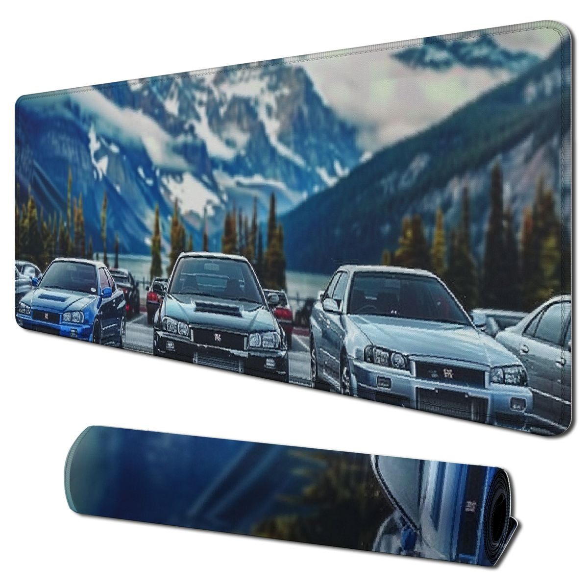 Ullo0ord Car Large Mouse Pad Japanese Car Classic Scenery Mountain ...