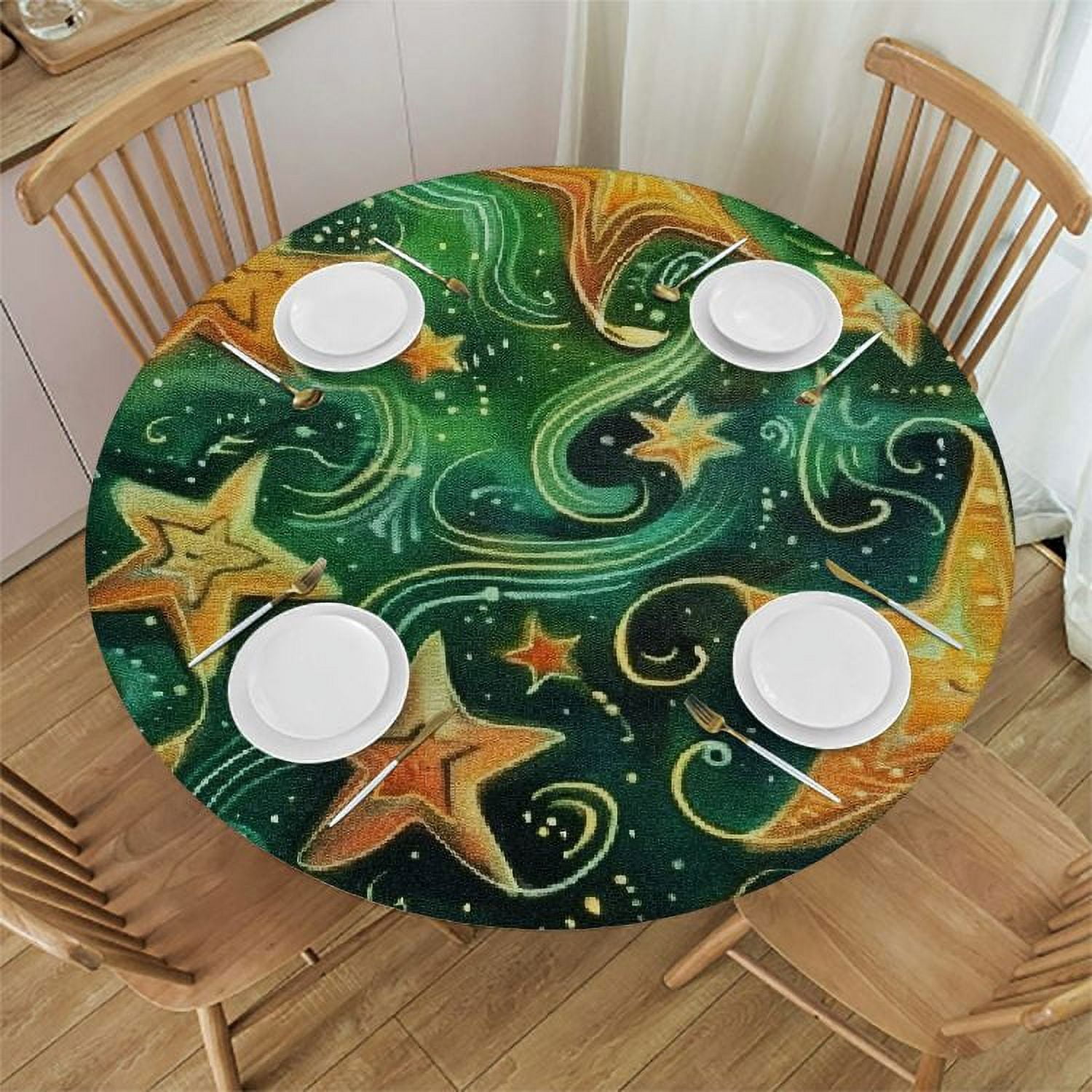 Ullo0ord Cartoon Art Orange Stars Round Place Mats for Dinner Table ...