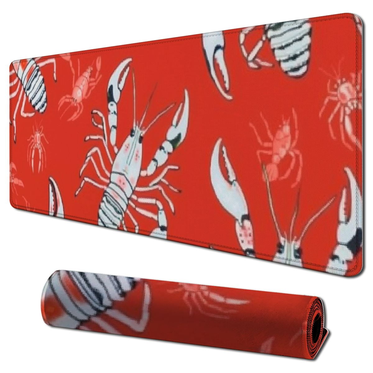 Ullo0ord Cartoon Red Lobsters Desk Mat Cute Desk Decor Mouse Pad Large ...