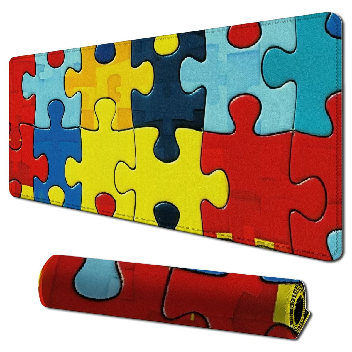 Ullo0ord Color Puzzle Autistic Disorder Desk Mat,Mousepad Waterproof ...