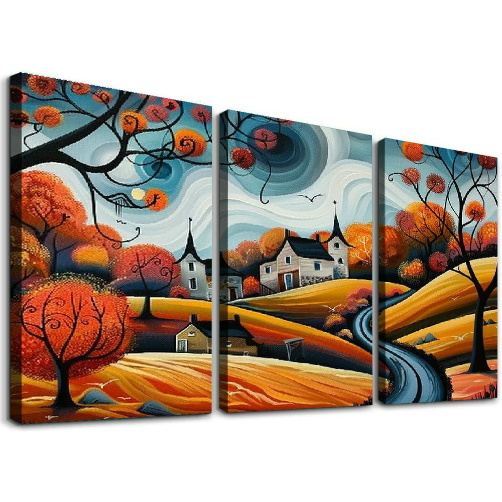 Ullo0ord Country Town Poster, Museum quality Country Roads Poster ...