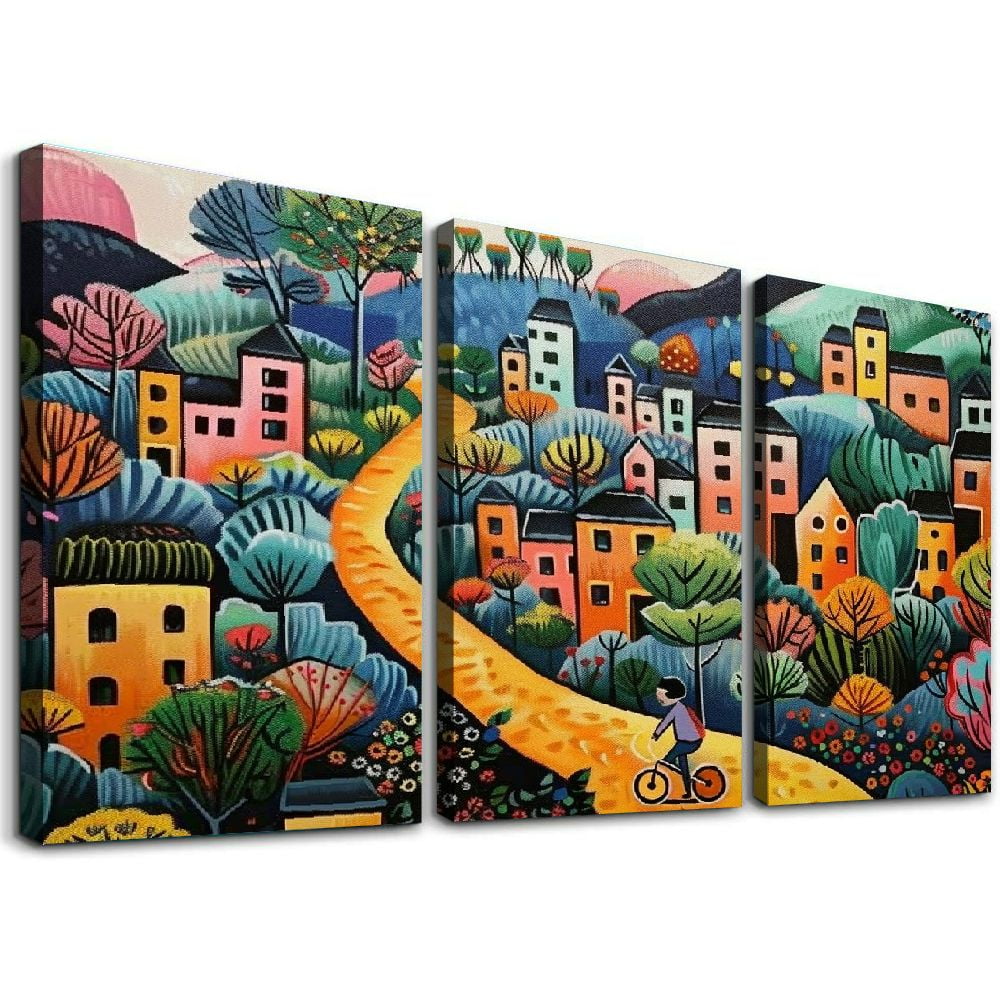 Ullo0ord Country Town Poster, Museum quality Country Roads Poster ...