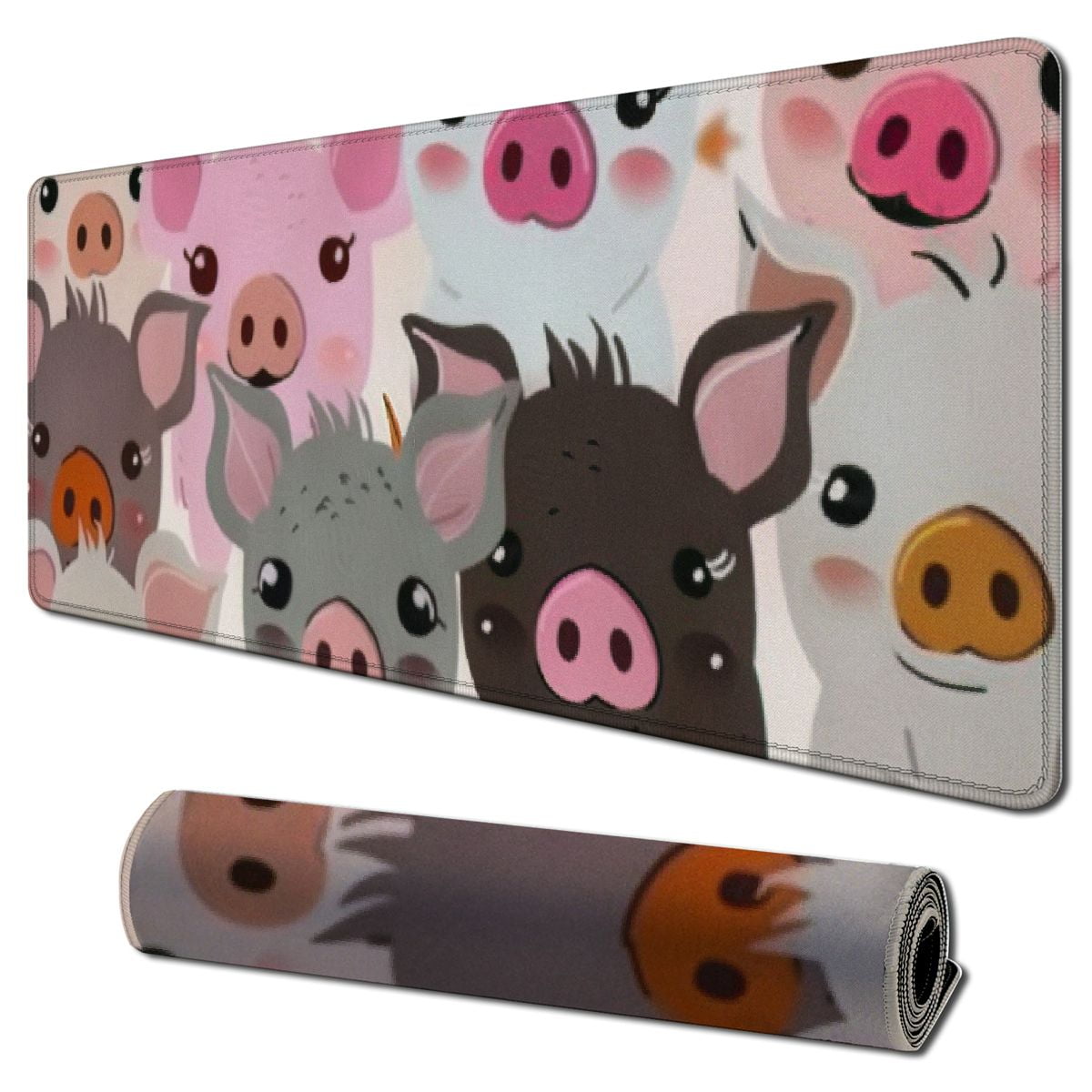 Ullo0ord Cute Cartoon Pigs Large Mouse Pad, Gaming Mouse Pad Extended ...