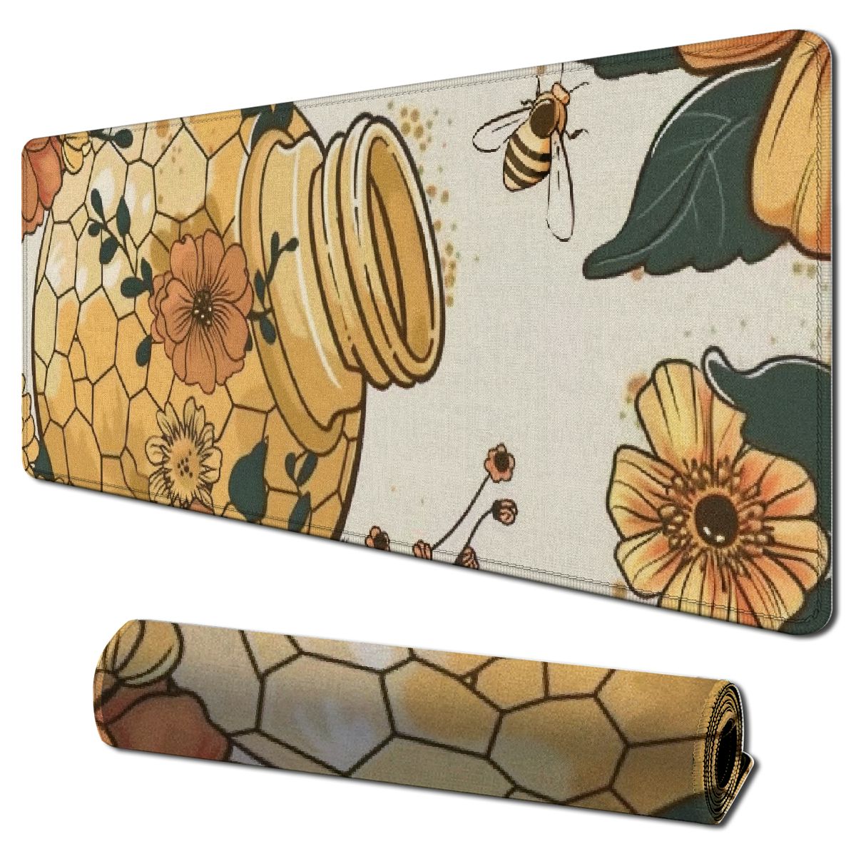 Ullo0ord Cute Desk Mat Groovy Floral Mouse Pad,Extended Large Gaming ...