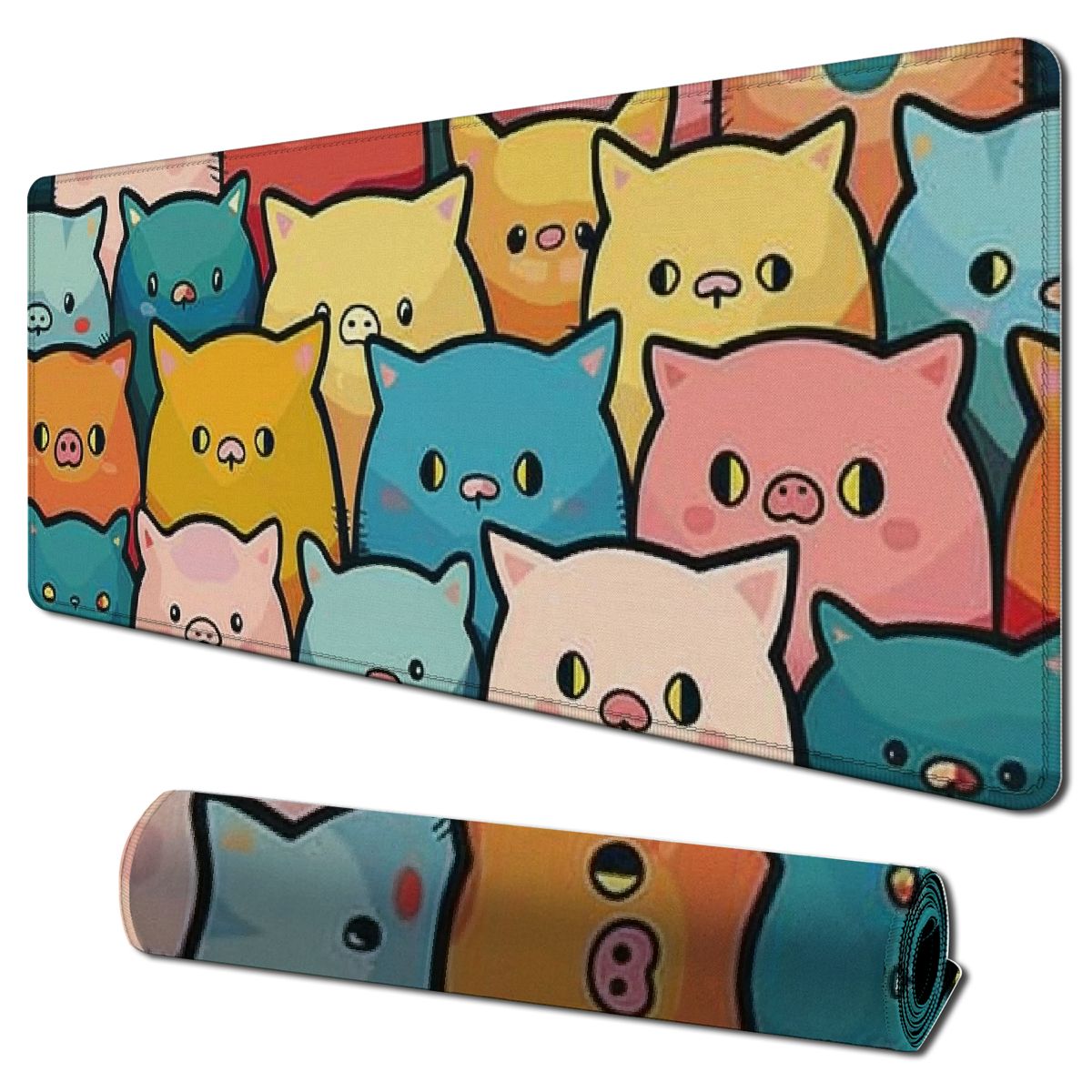 Ullo0ord Cute Pig Colorful Mouse Pad, Gaming Mouse Pad Extended ...