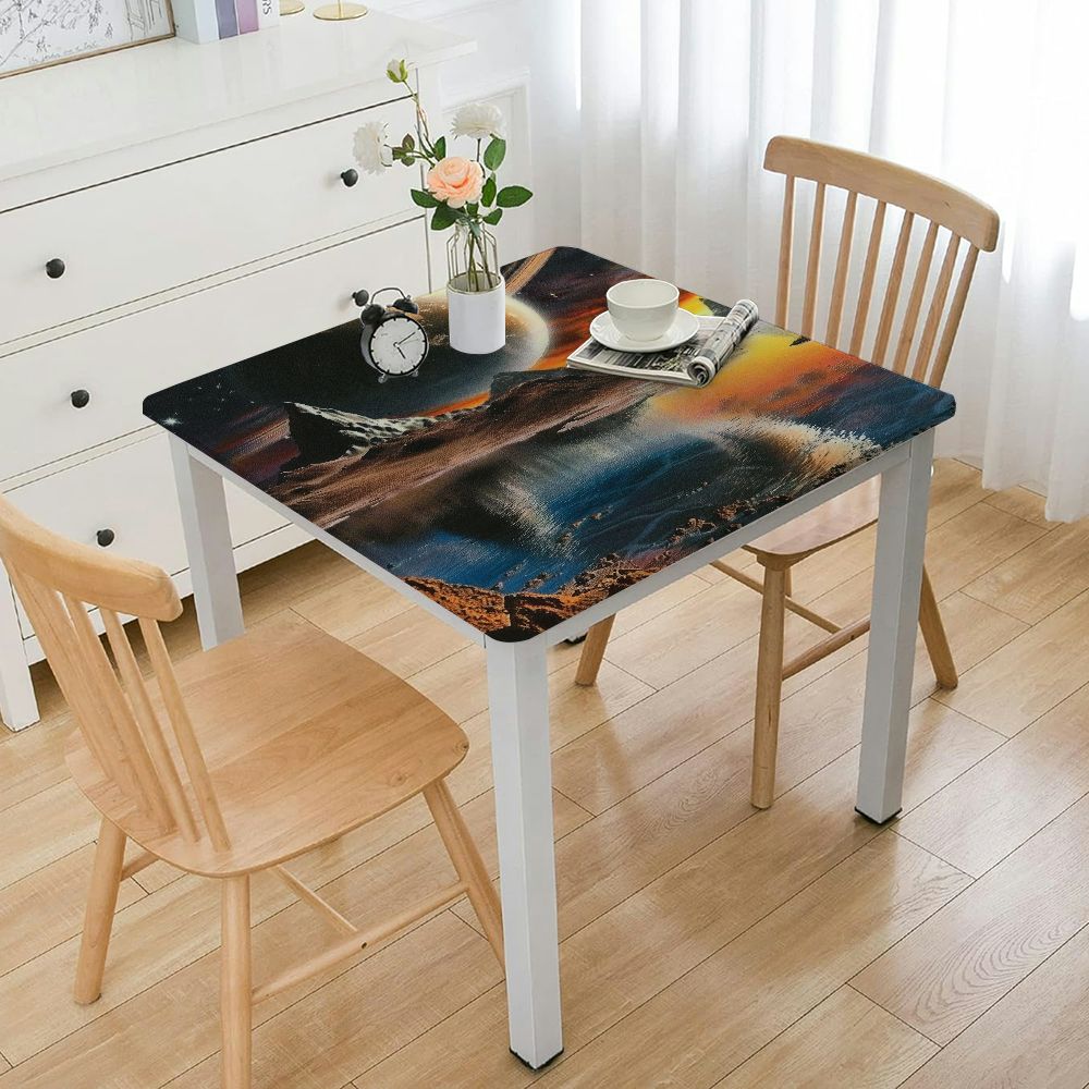 Ullo0ord Decorative Elastic Edged Polyester Fitted Table Cover, Decor ...