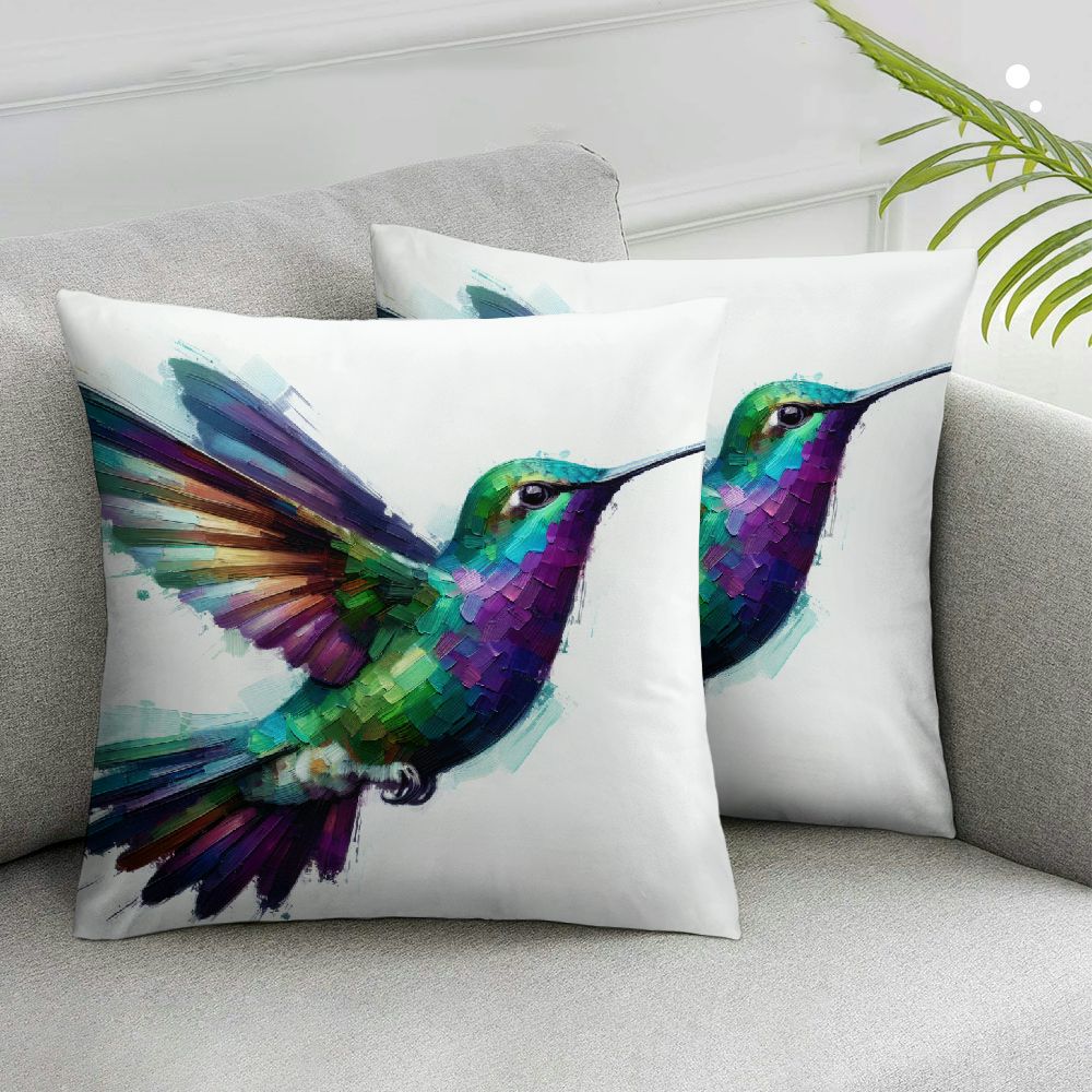 Ullo0ord Decorative Pillow Covers Flying Hummingbird Animals for Couch ...