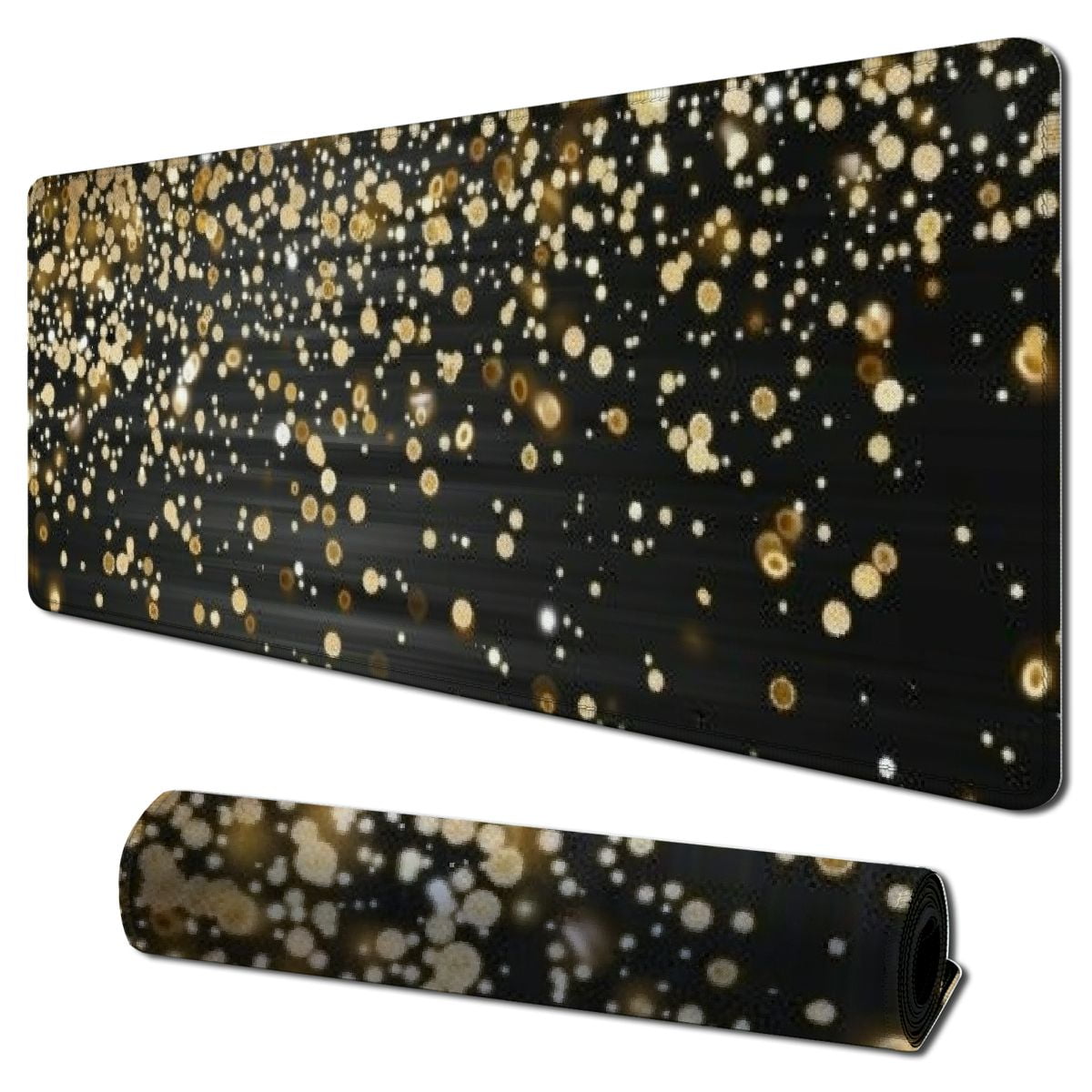 Ullo0ord Desk Mat Large , Black Sparkle Desk Pad with Stitched Edges ...