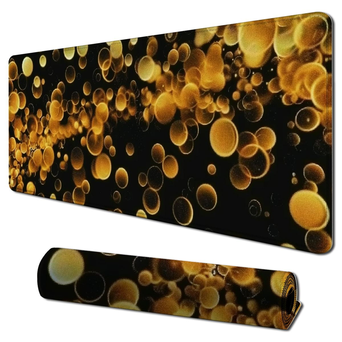 Ullo0ord Desk Mat Large Mouse Pads, Gold Confetti Black Faux Foil Desk ...