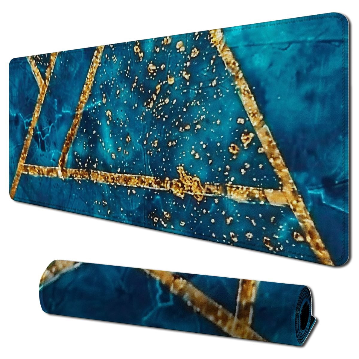 Ullo0ord Desk Mat Large Mouse Pads, Stylish Navy Blue Gold Desk Pad ...