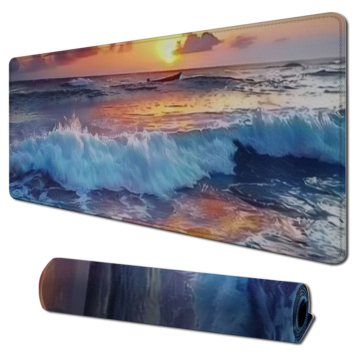 Ullo0ord Desk Pad Extended Mouse Pad with Stitched Edges Large Non Slip ...