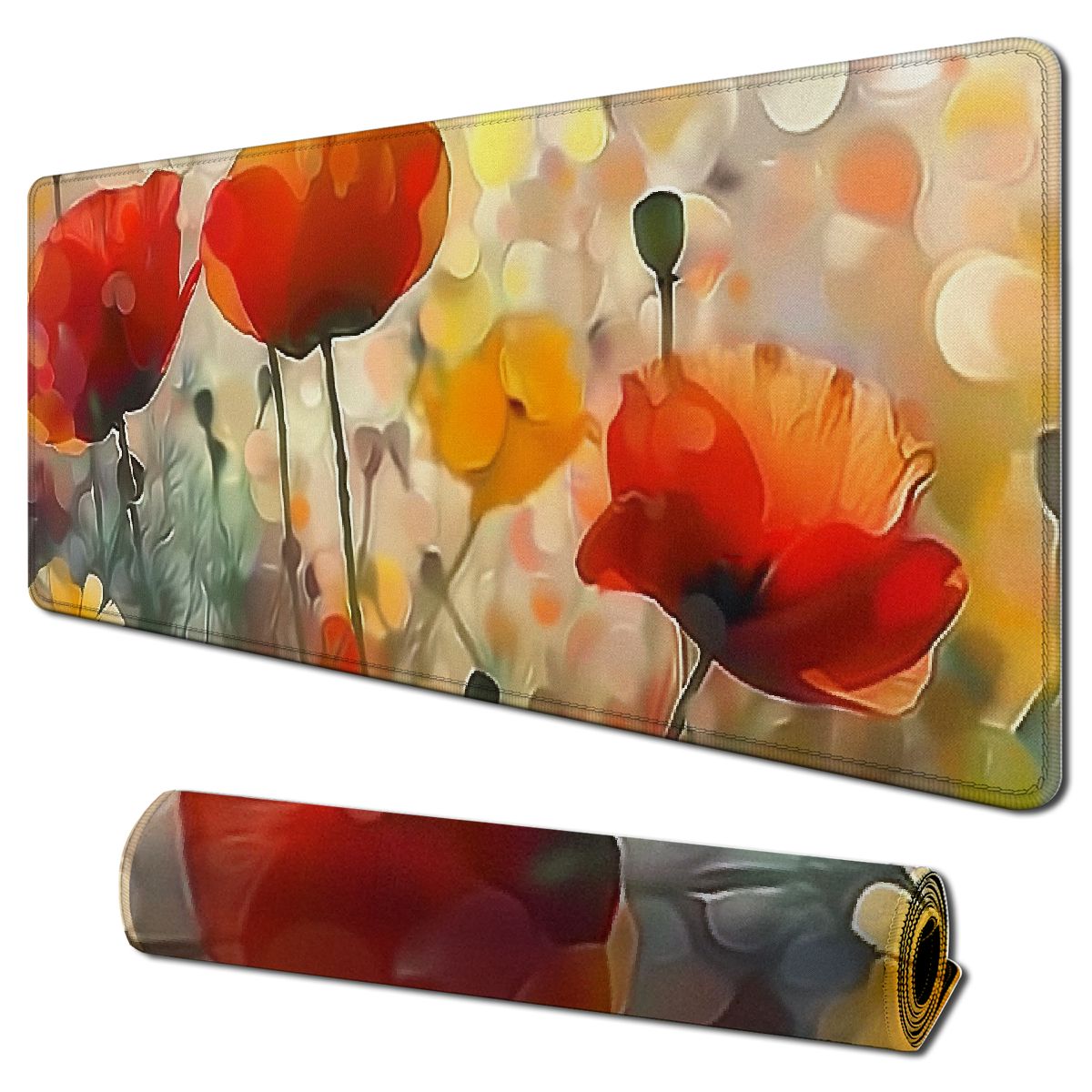 Ullo0ord Desk Pad Extended Mouse Pad with Stitched Edges Large Non Slip ...