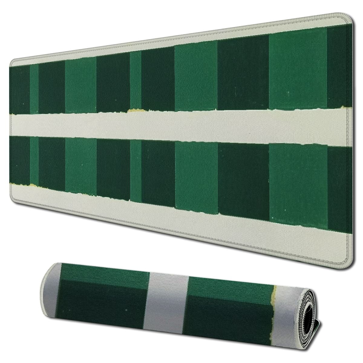 Ullo0ord Desk Pad Large , Green and White Stripes Pattern Desk Mat for ...