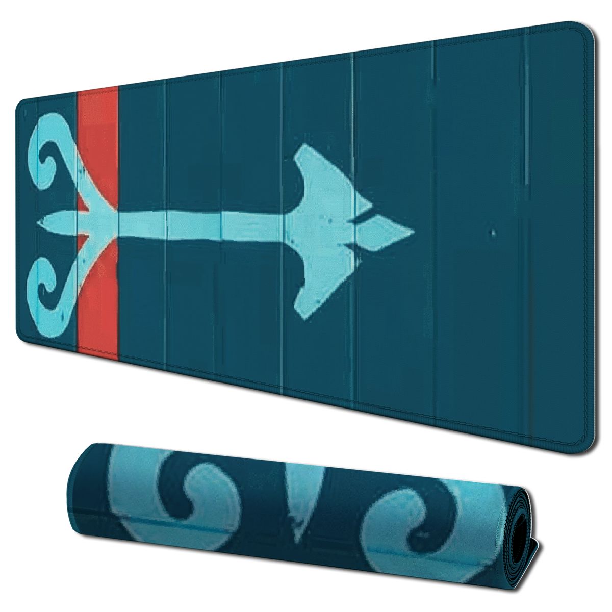 Ullo0ord Desk Pad Large Mouse Pads, Blue Red Nautical Anchor Stripes ...