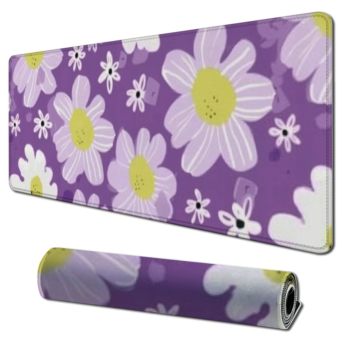 Ullo0ord Desk Pad Large Mouse Pads, Daisy Dots Purple Desk Mat for ...
