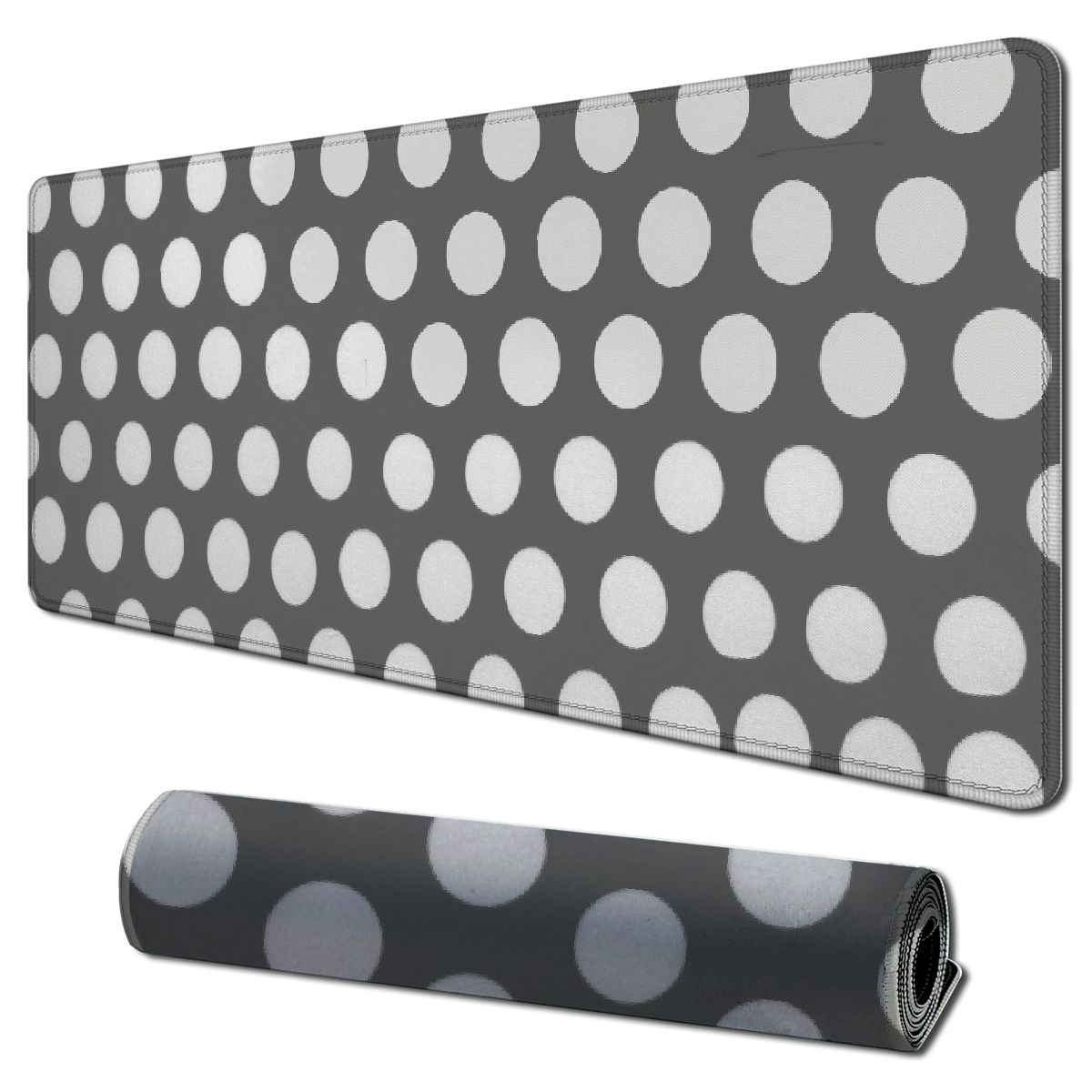 Ullo0ord Desk Pad Large Mouse Pads, Polka Dots White Dark Grey Desk Mat ...