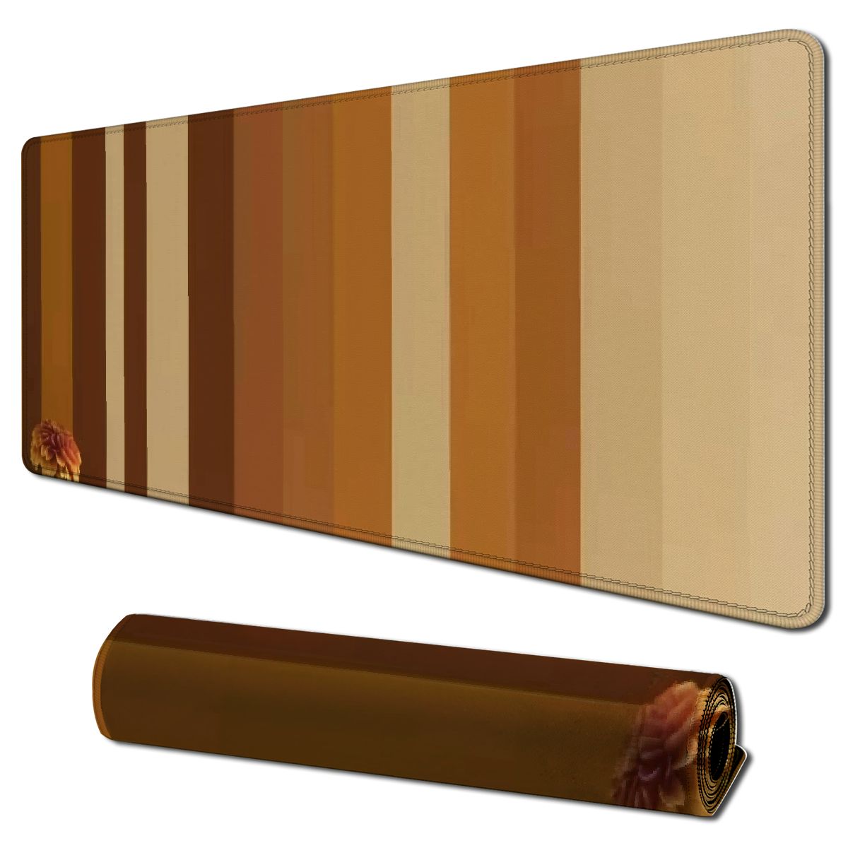 Ullo0ord Desk Pad Large Mouse Pads, Tan Brown Orange Vertical Stripes ...