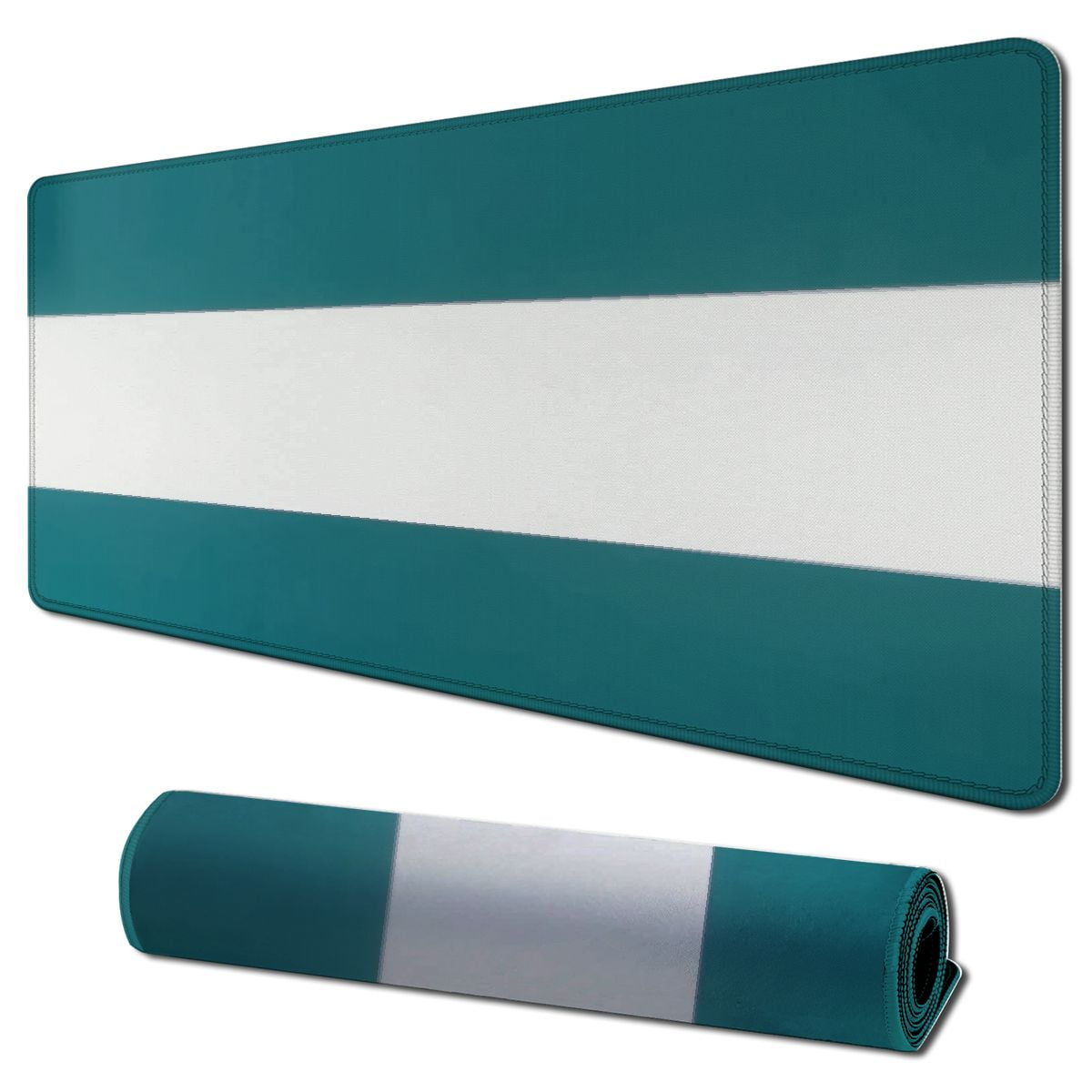 Ullo0ord Desk Pad Large Mouse Pads, Turquoise Blue Horizontal Striped ...