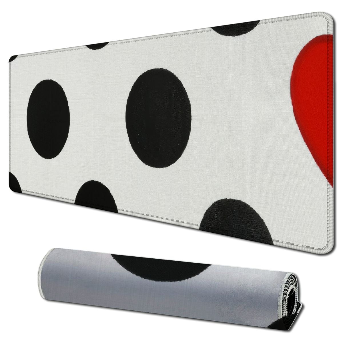Ullo0ord Desk Pad Large Mouse Pads, White and Black Polka Dot Pattern ...