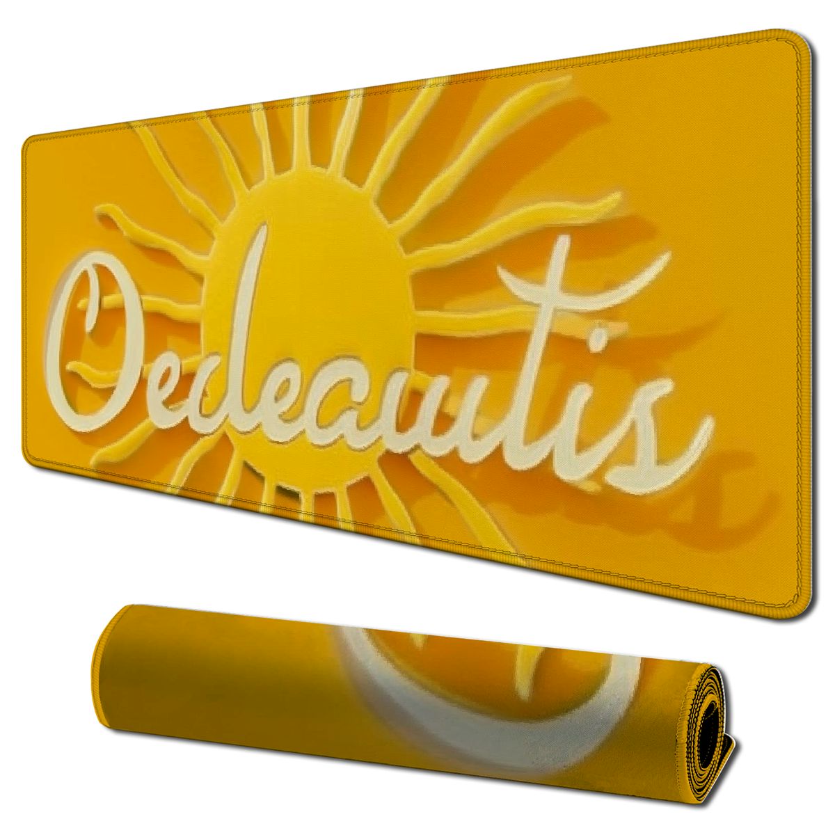 Ullo0ord Desk Pad Large Mouse Pads, Yellow Desk Mat for Computer Laptop ...