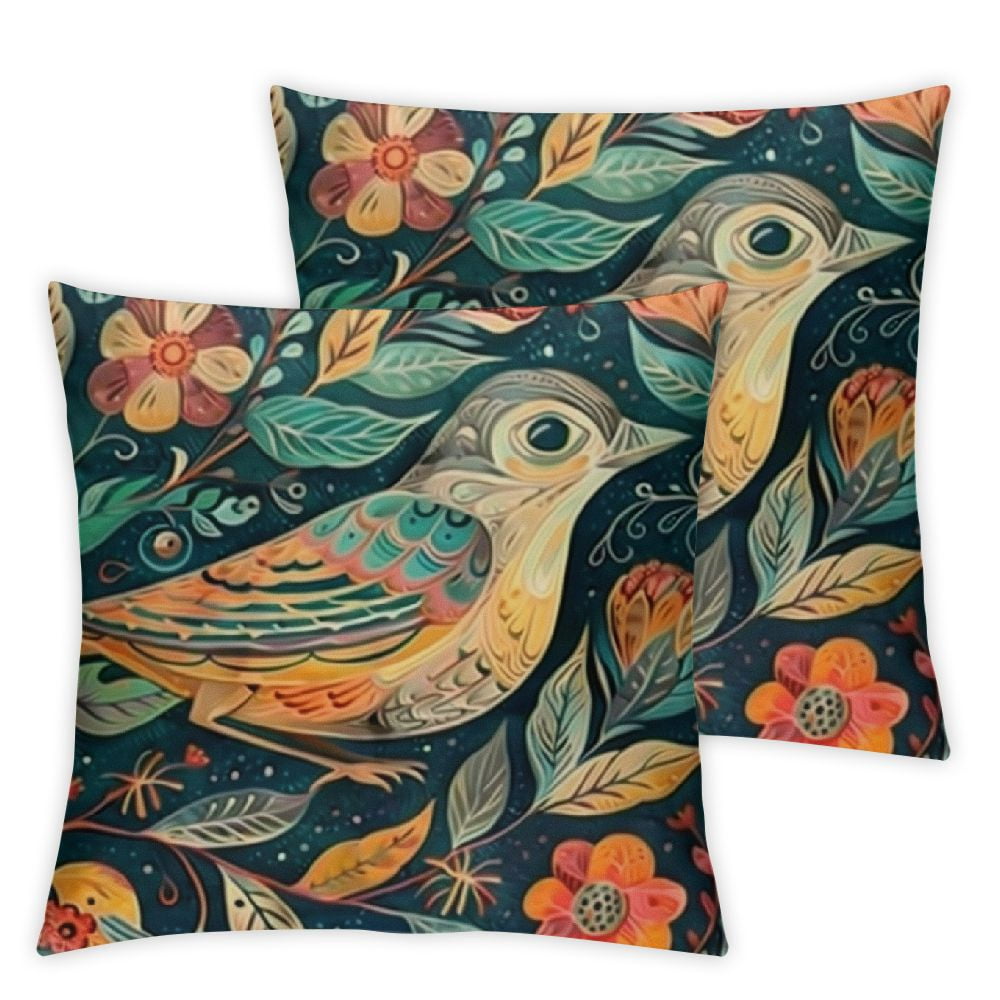 Ullo0ord Ethnic Throw Pillow Cover, Flower Floral Decorative Pillow ...