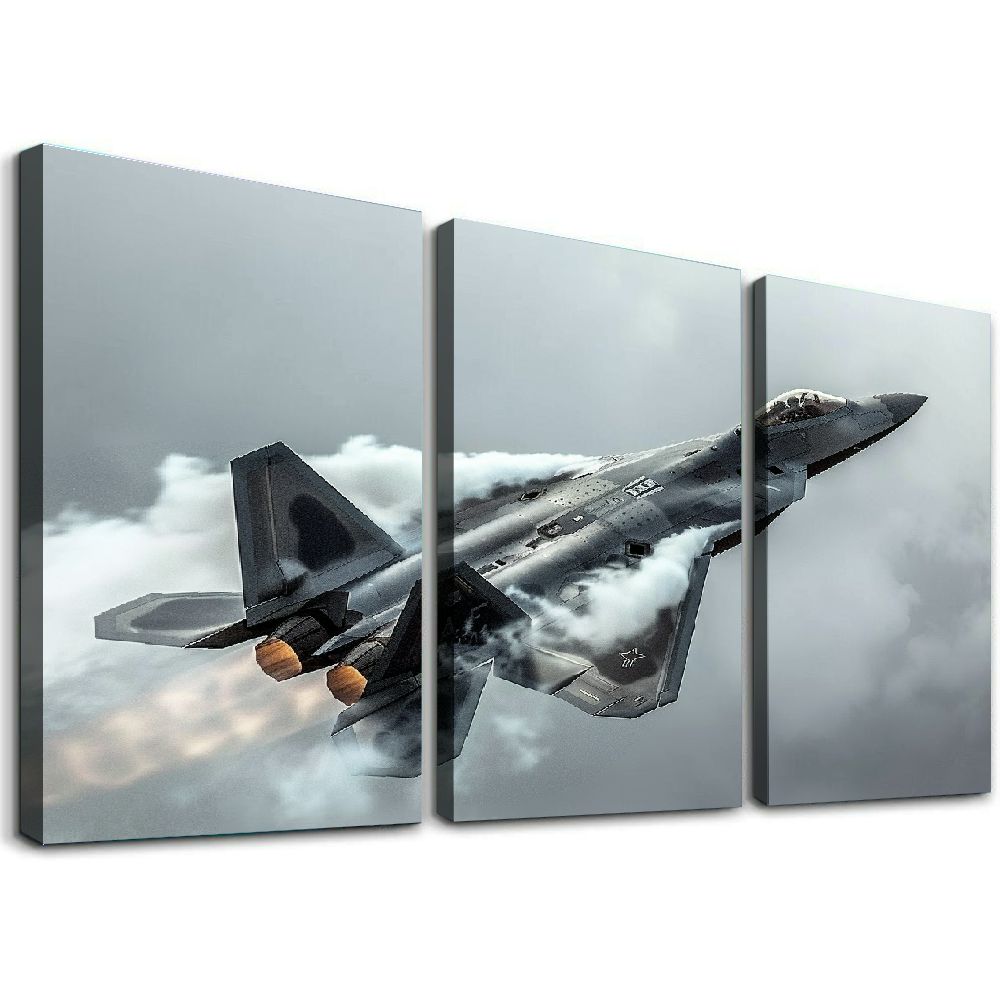 Ullo0ord F-22 Raptor Fighter Posters Art Prints Canvas Wall Art Home ...