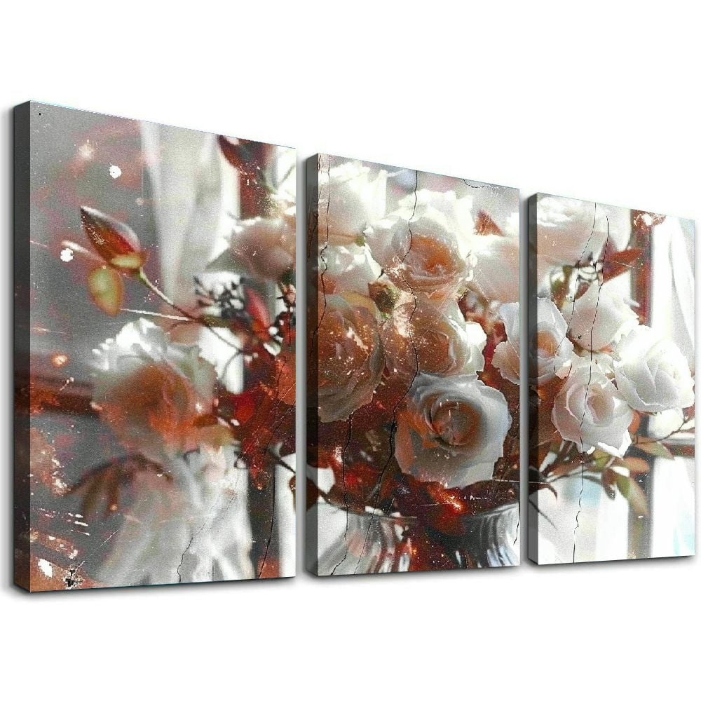 Ullo0ord Floral and Botanical Wall Art Canvas Prints 'Rose Feast' Home ...